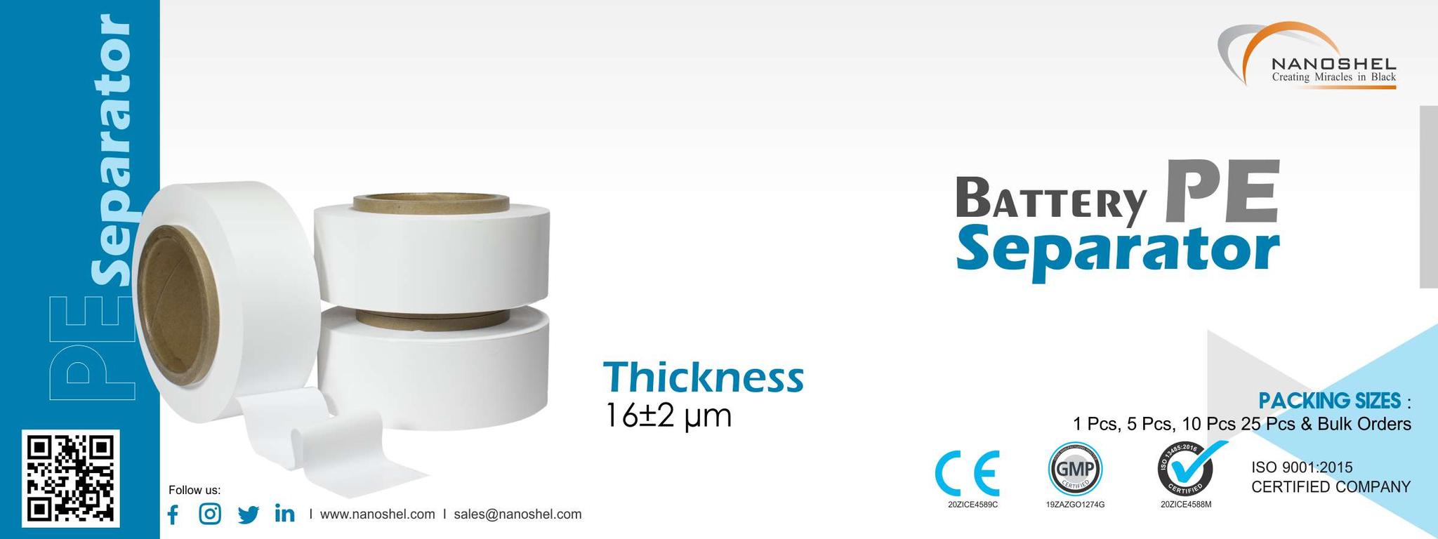 Battery PE separator High Purity Less Price