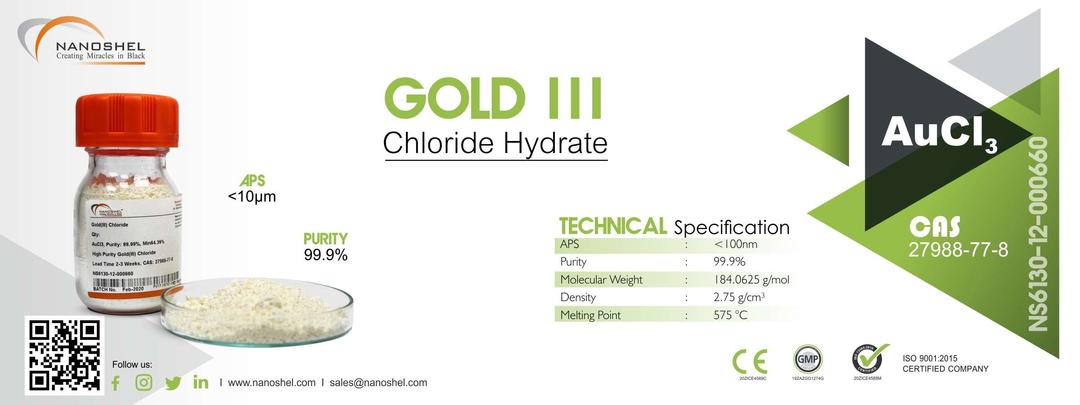 Gold III Chloride Hydrate Less Price High Purity Worldwide Delivery