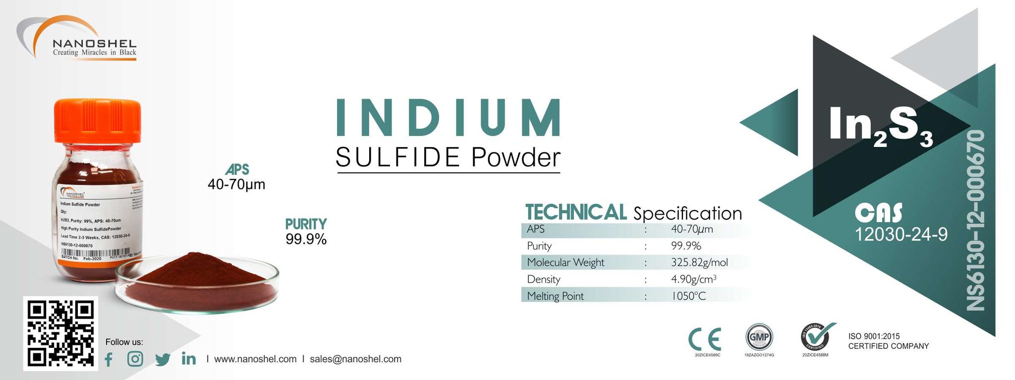 Indium Sulfide Powder High Quality Less Price Fast Delivery