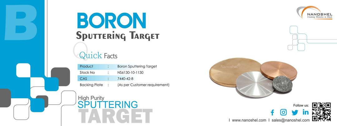 Boron Sputtering Target Highly Pure At Lowest Price