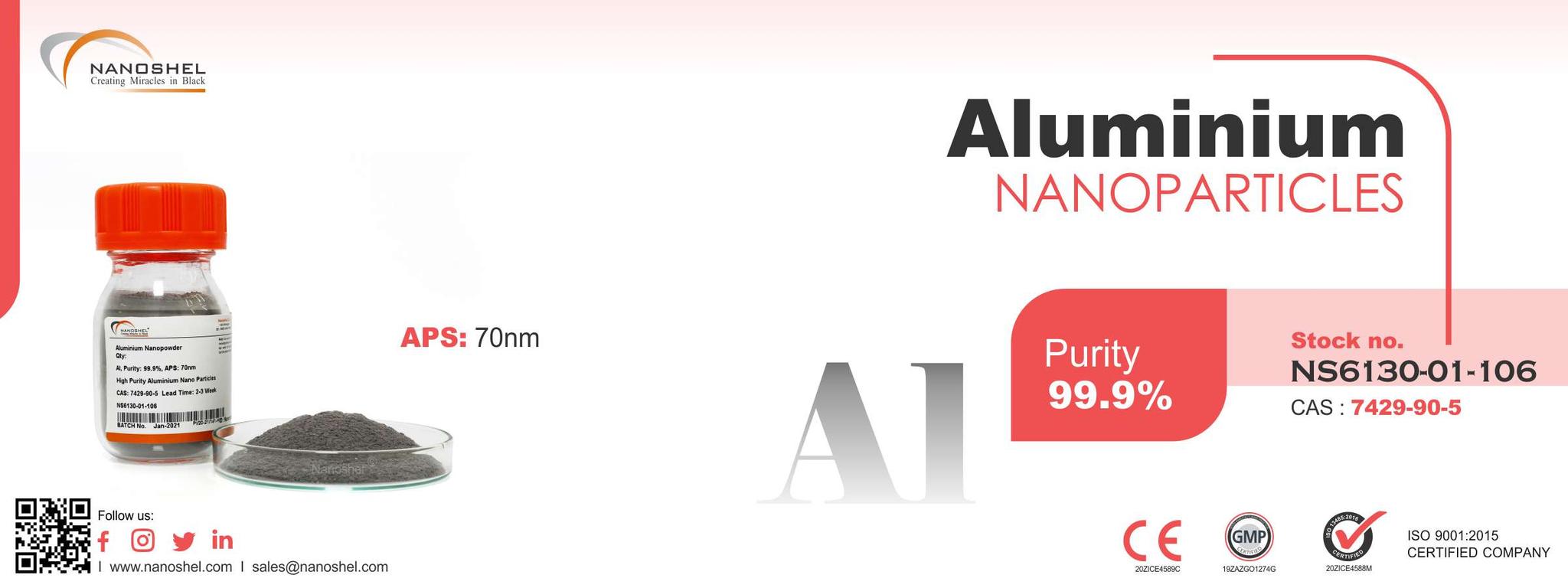 Aluminum Nanoparticles Less Price