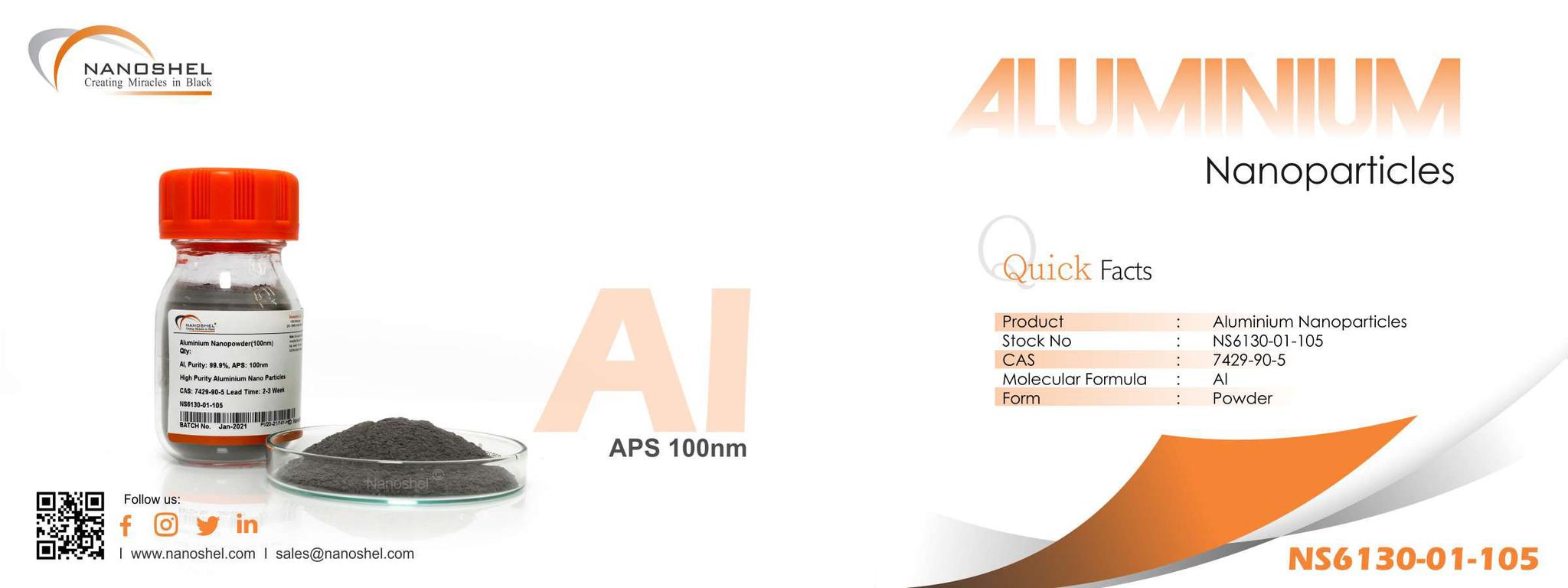 Aluminium Nanoparticles High Purity Less Price