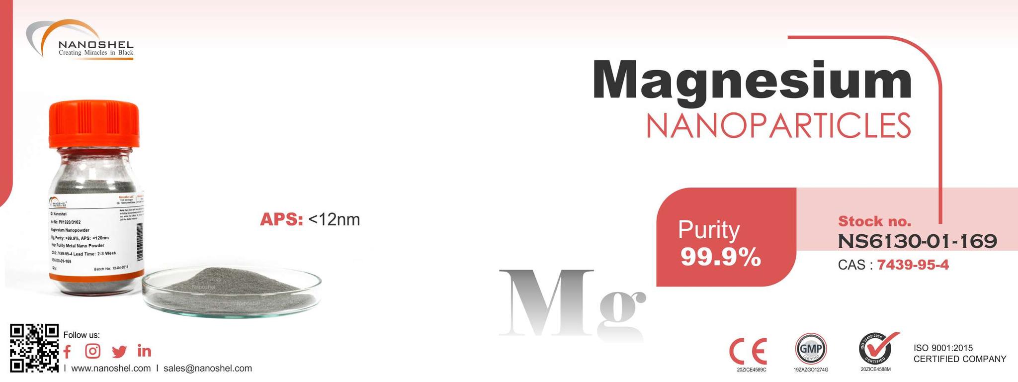 Magnesium Nanoparticles Less Price Worldwide Shipping