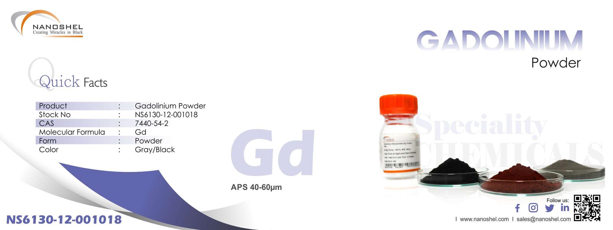 Gadolinium Powder Less Price High Purity Worldwide Shipping