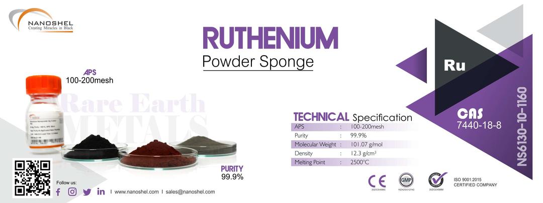 Ruthenium Powder Sponge High Purity Worldwide Shipping