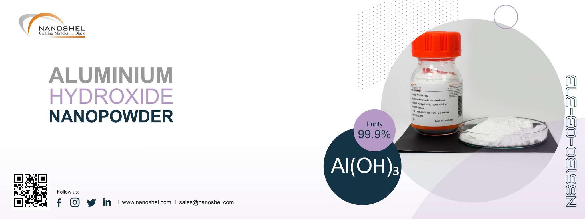 Aluminium Hydroxide Nanoparticles High Purity Worldwide Delivery