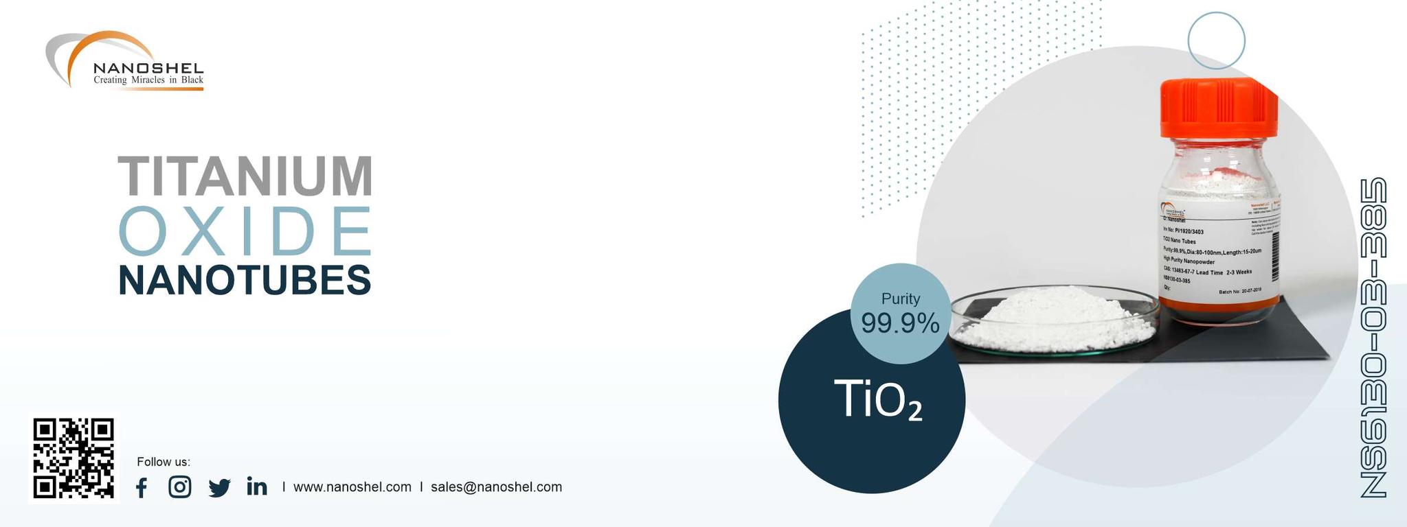 TiO2 Nanotubes Less Price High Purity Worldwide Shipping