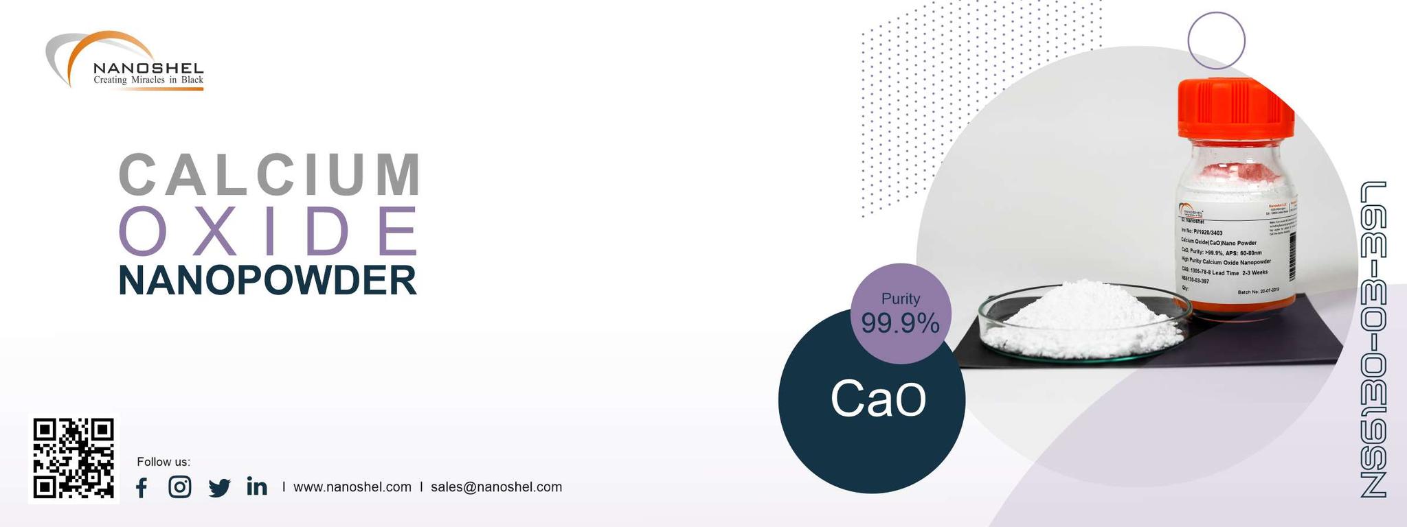 Calcium Oxide Nanoparticles High Quality Less Price