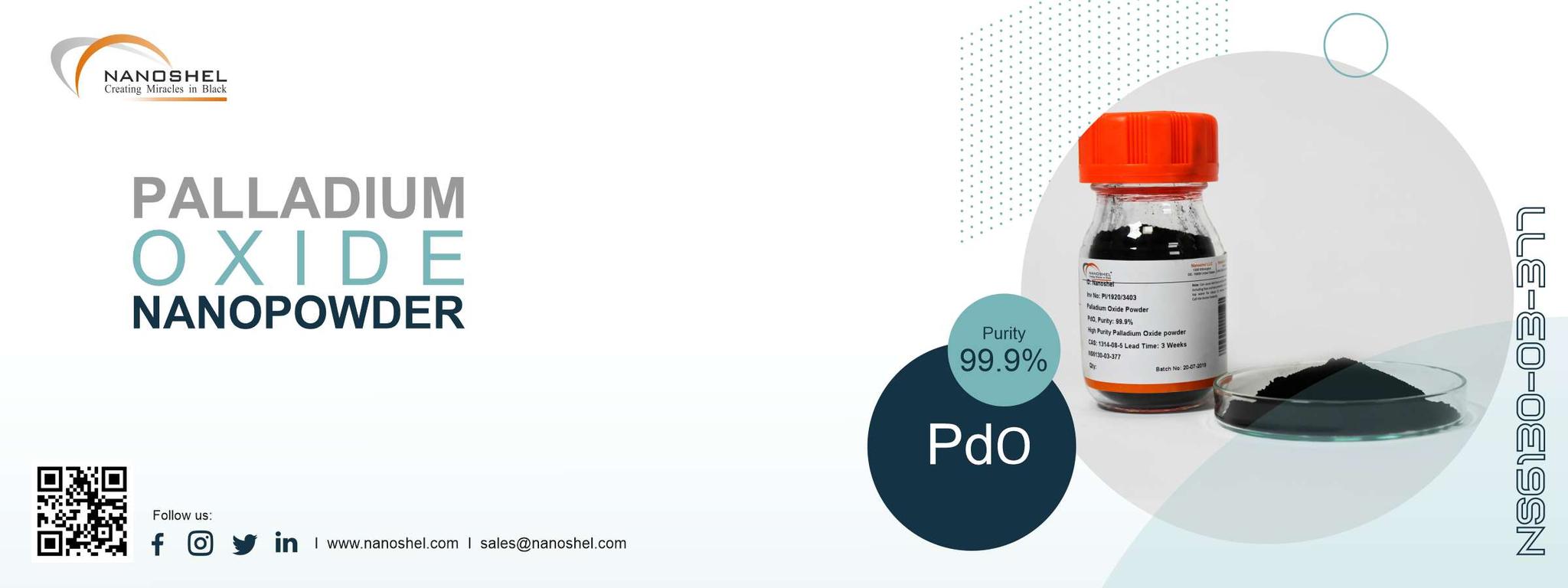 Palladium Oxide Nanopowder, PdO nanopowder, PdO nanoparticles | Nanoshel