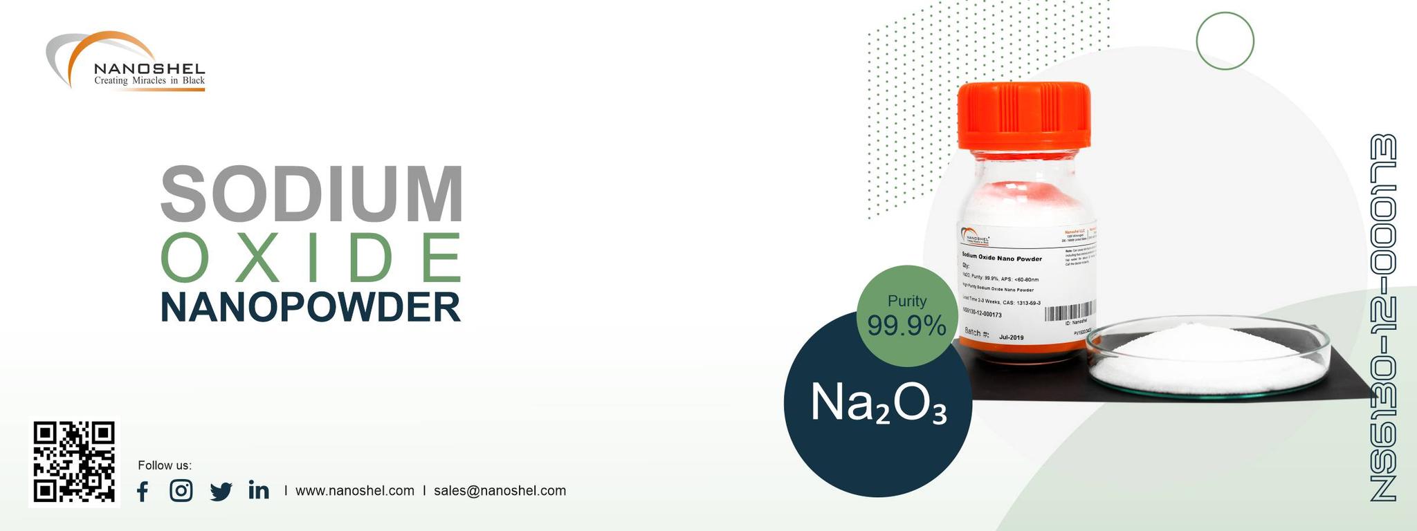 Sodium Oxide Nanopowder High Purity Worldwide Delivery
