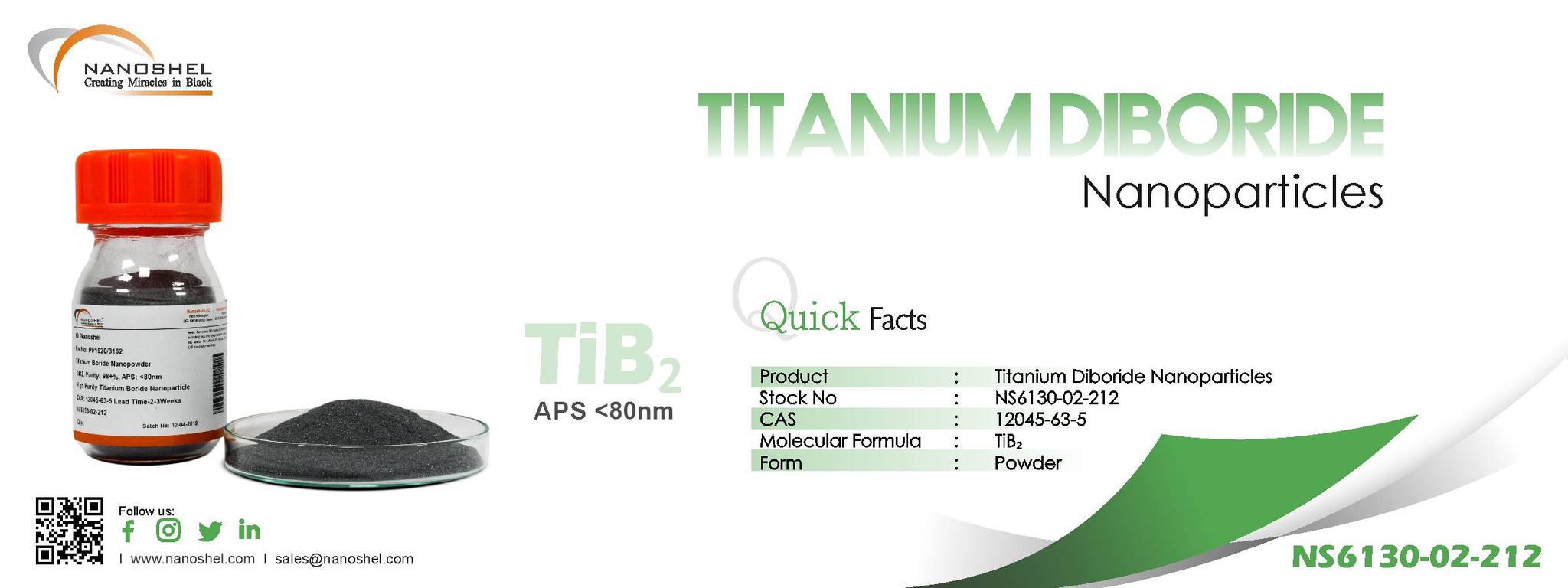 Titanium Diboride Nanopowder High Purity Fast Delivery