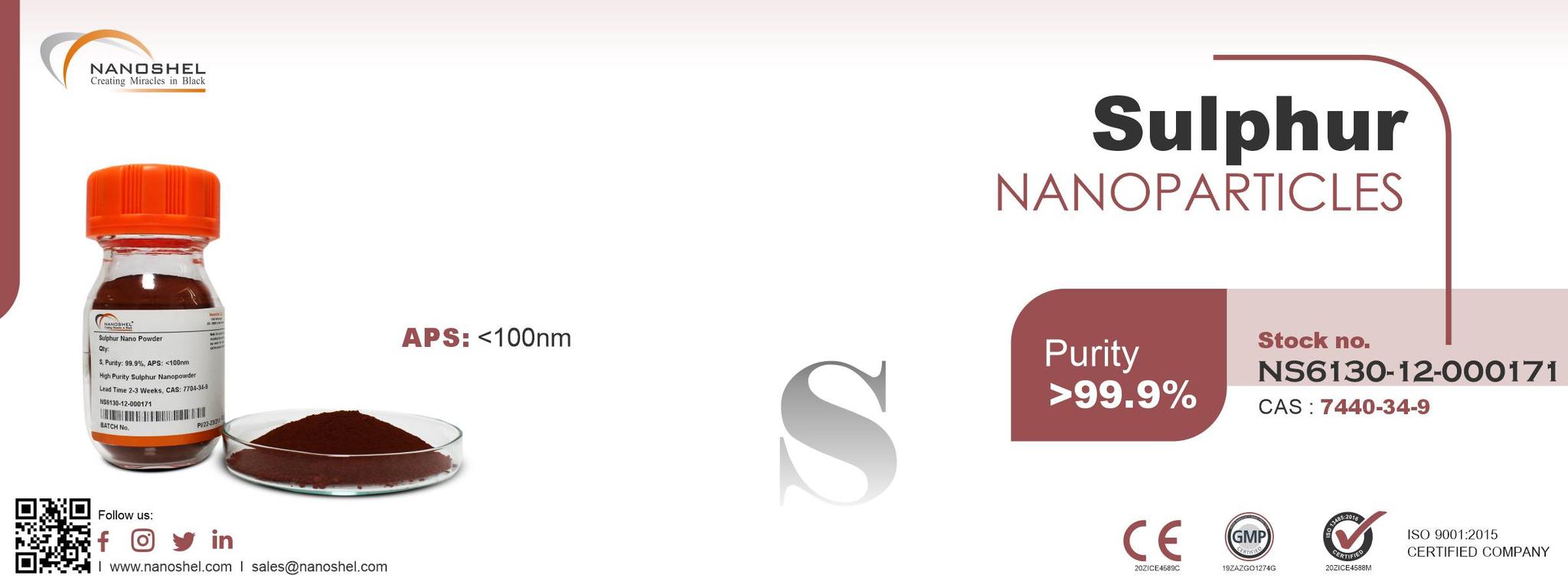 Sulphur Nanoparticles High Purity Less Price Fast Delivery