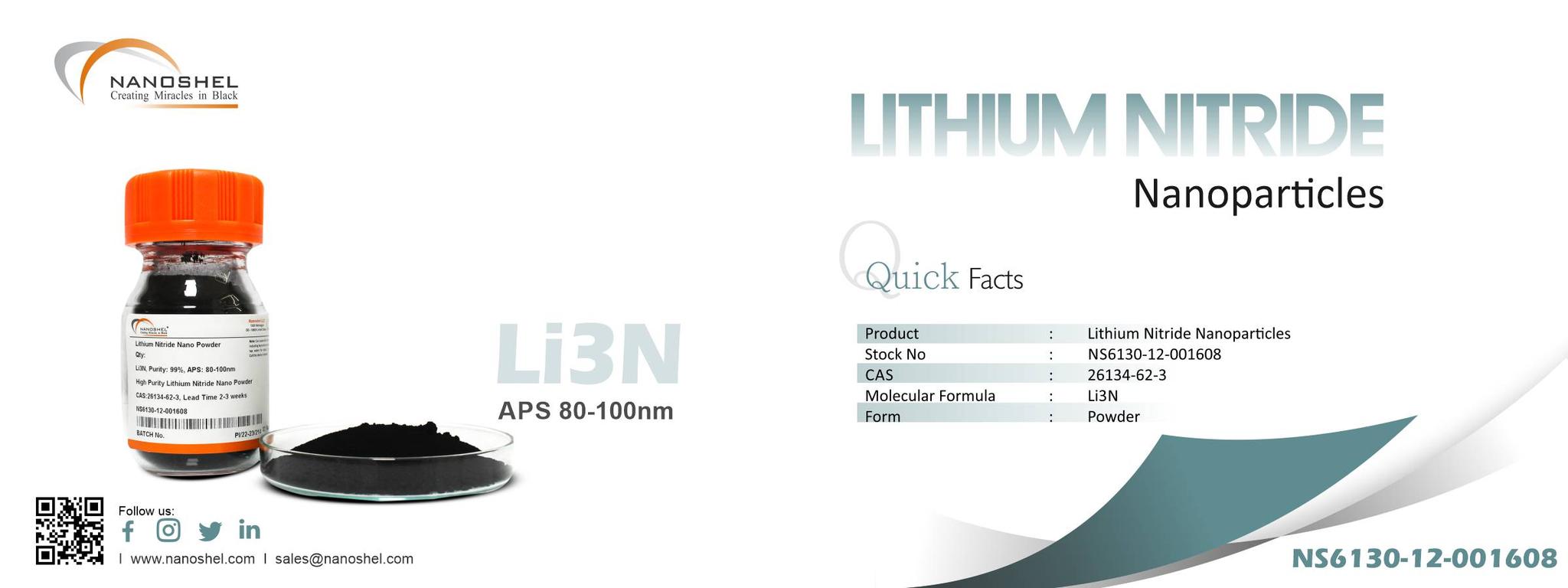 Lithium Nitride Nanoparticles High Purity Less Price