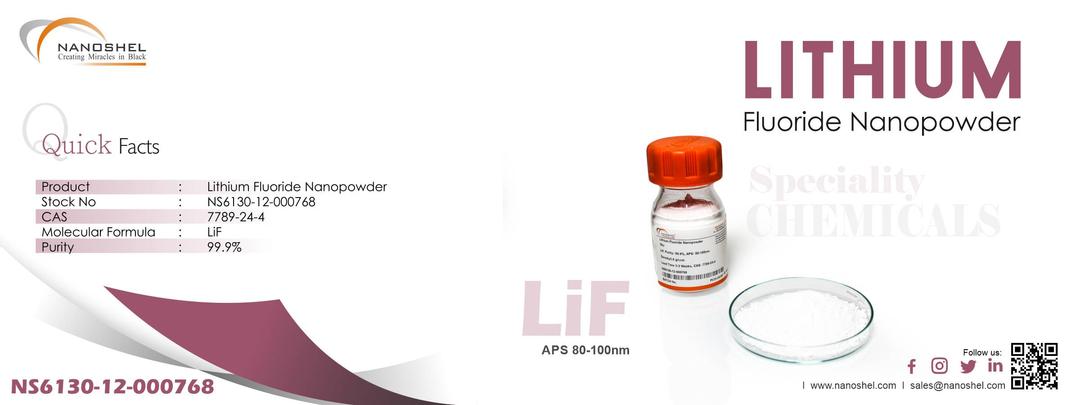 Lithium Fluoride Nanoparticles High Purity Worldwide Shipping