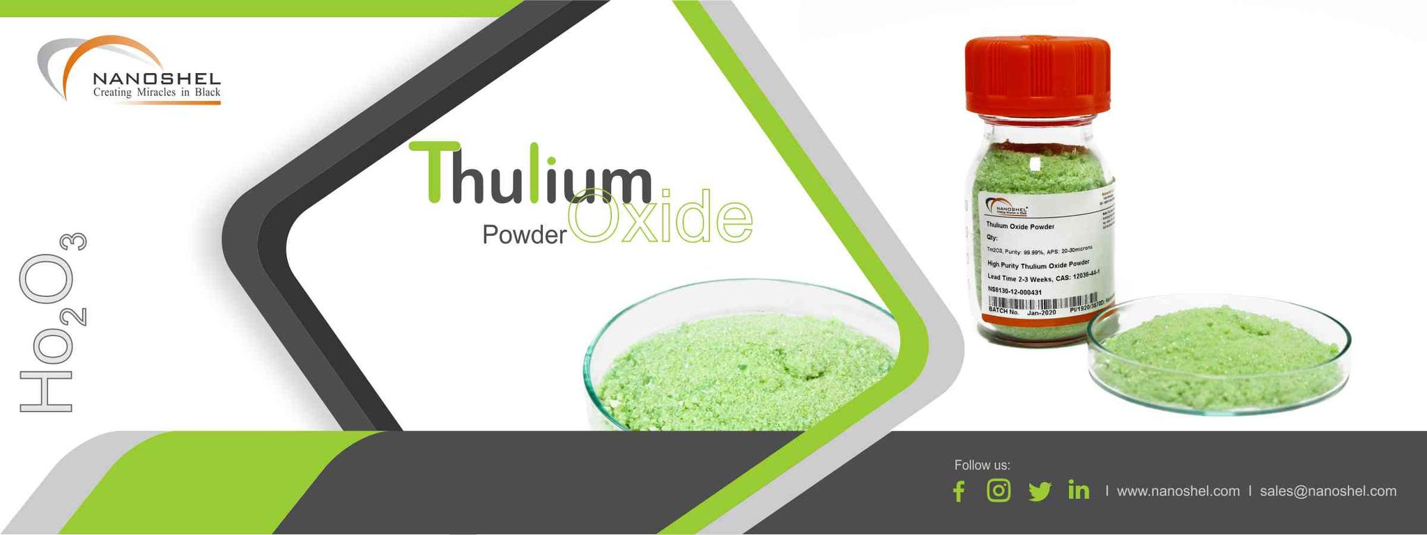 Thulium Oxide Powder High Purity Less Price Worldwide Delivery